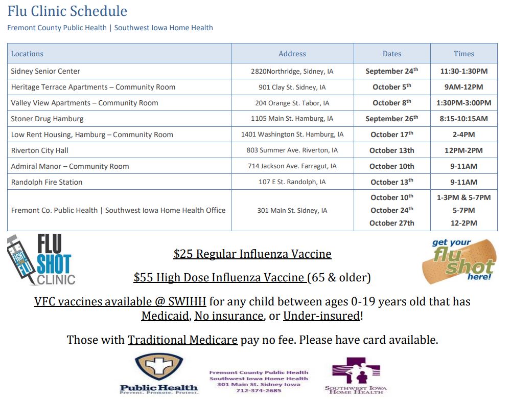 Hamburg CSD - Flu Shot Schedule & Locations Available